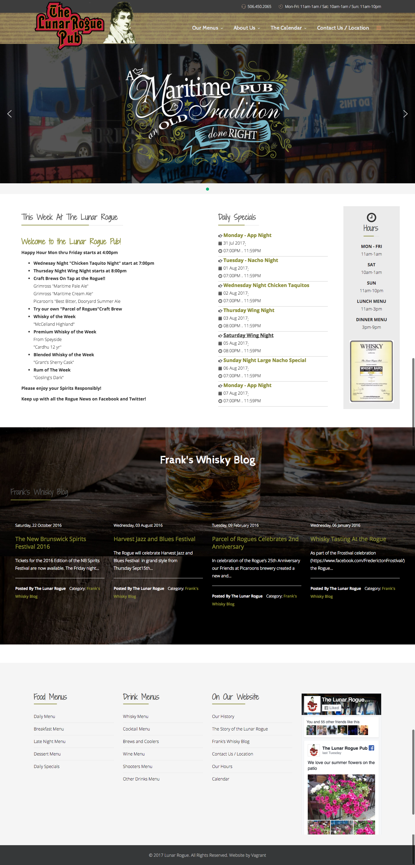 Lunar Rogue Pub - Vagrant | VCI Web - Fredericton Web Design | Graphic ...